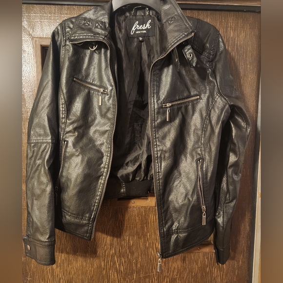 fresh | Jackets & Coats | Fresh New York Leather Jacket | Poshmark
